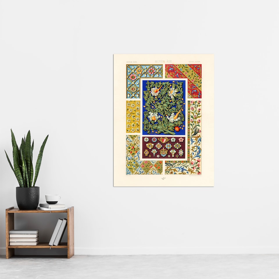 Floral Middle Ages Patterns Racinet Vintage Huge Wall Art Poster Print ...