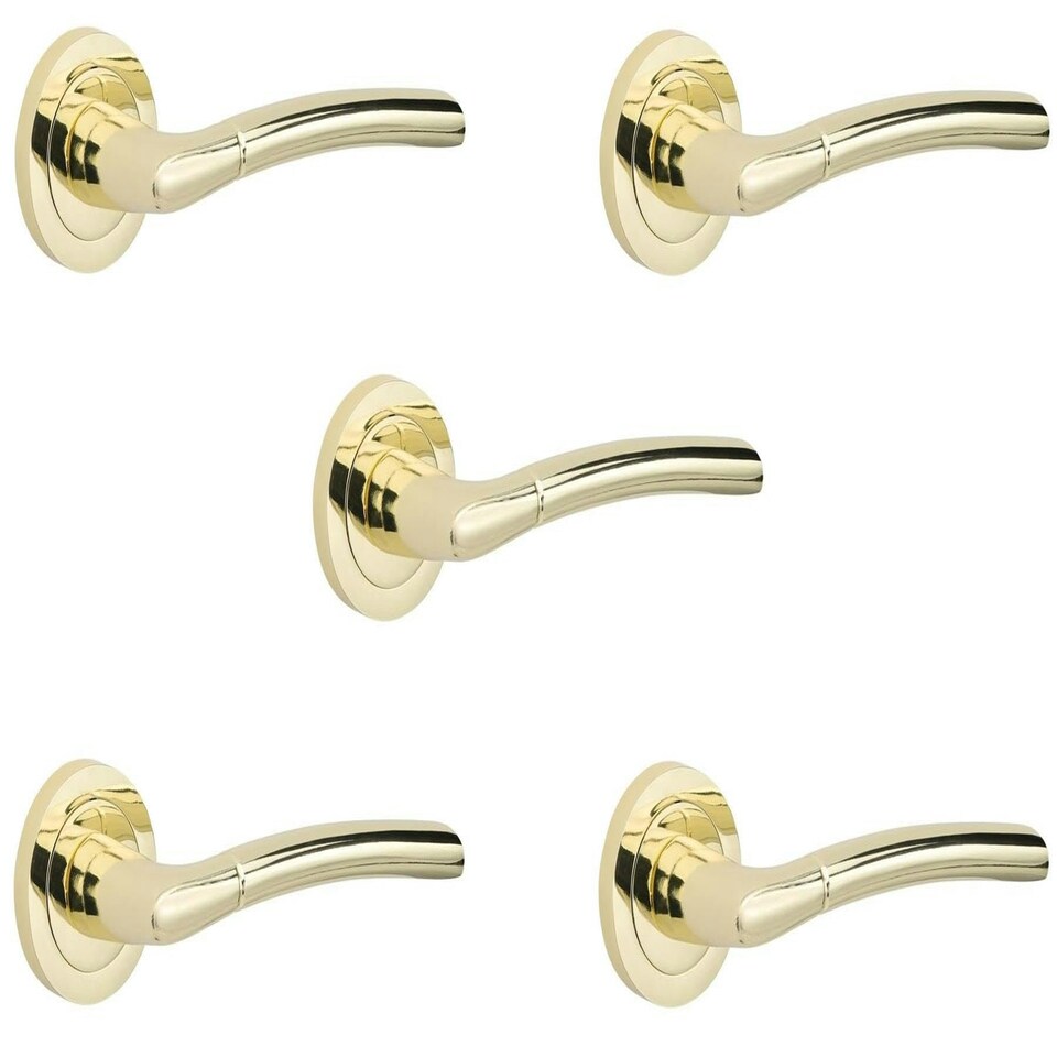 Golden Grace 5 Pairs Indiana Design Classic Door Handles in Polished ...
