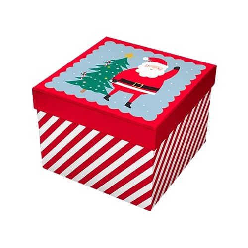 Santa Claus Christmas Square Gift Box 16cm - Tesco Groceries