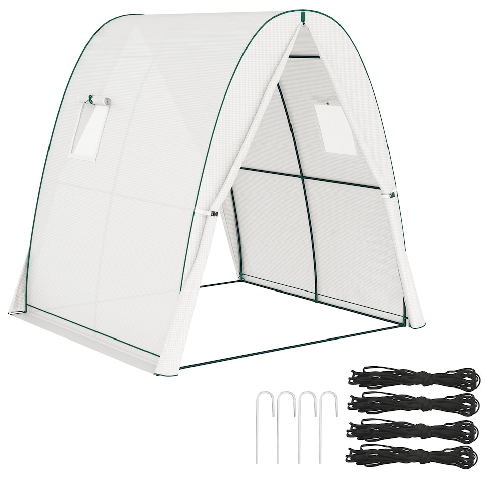 Outsunny Hoop House Greenhouse with Sandbags and Hemmed PE Cover, 1.8 x ...