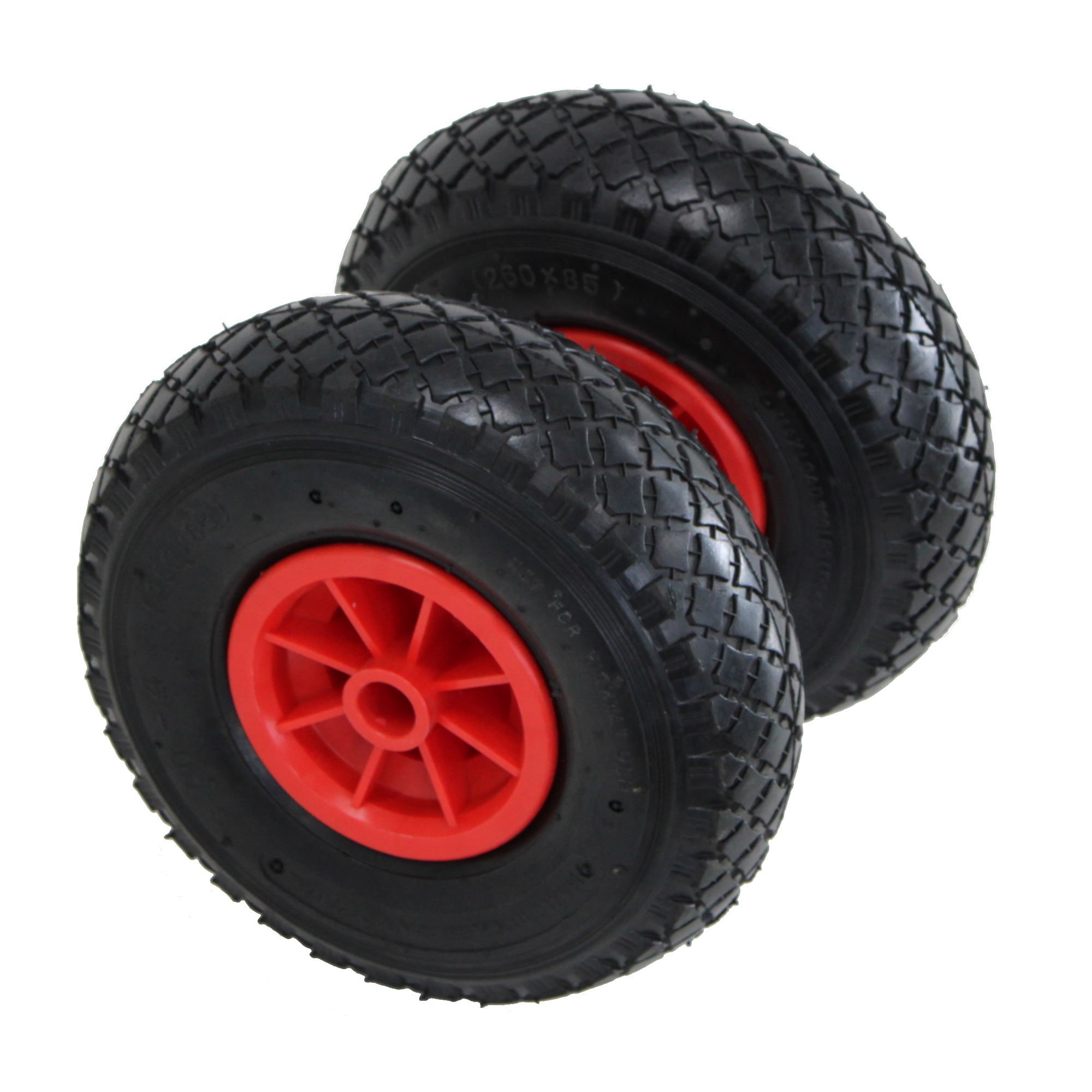 2x 10 Inch Plastic Rim Sack Truck Replacement Pneumatic Tyre Wheel ...