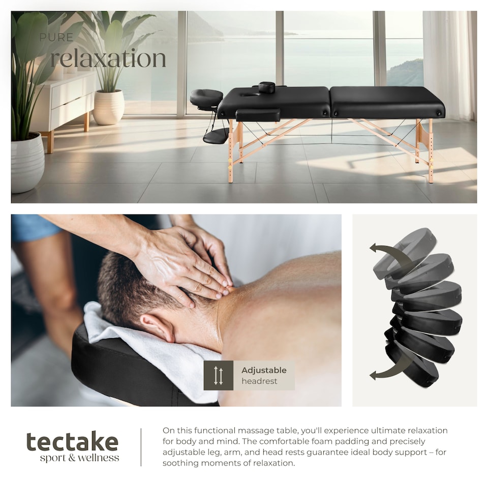 Massage Table Set Suman - 2-zone, 7.5 cm padding, including bolsters ...