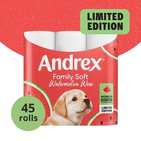 Andrex Family Soft Watermelon Scented Toilet Rolls - 45 Toilet Rolls ...