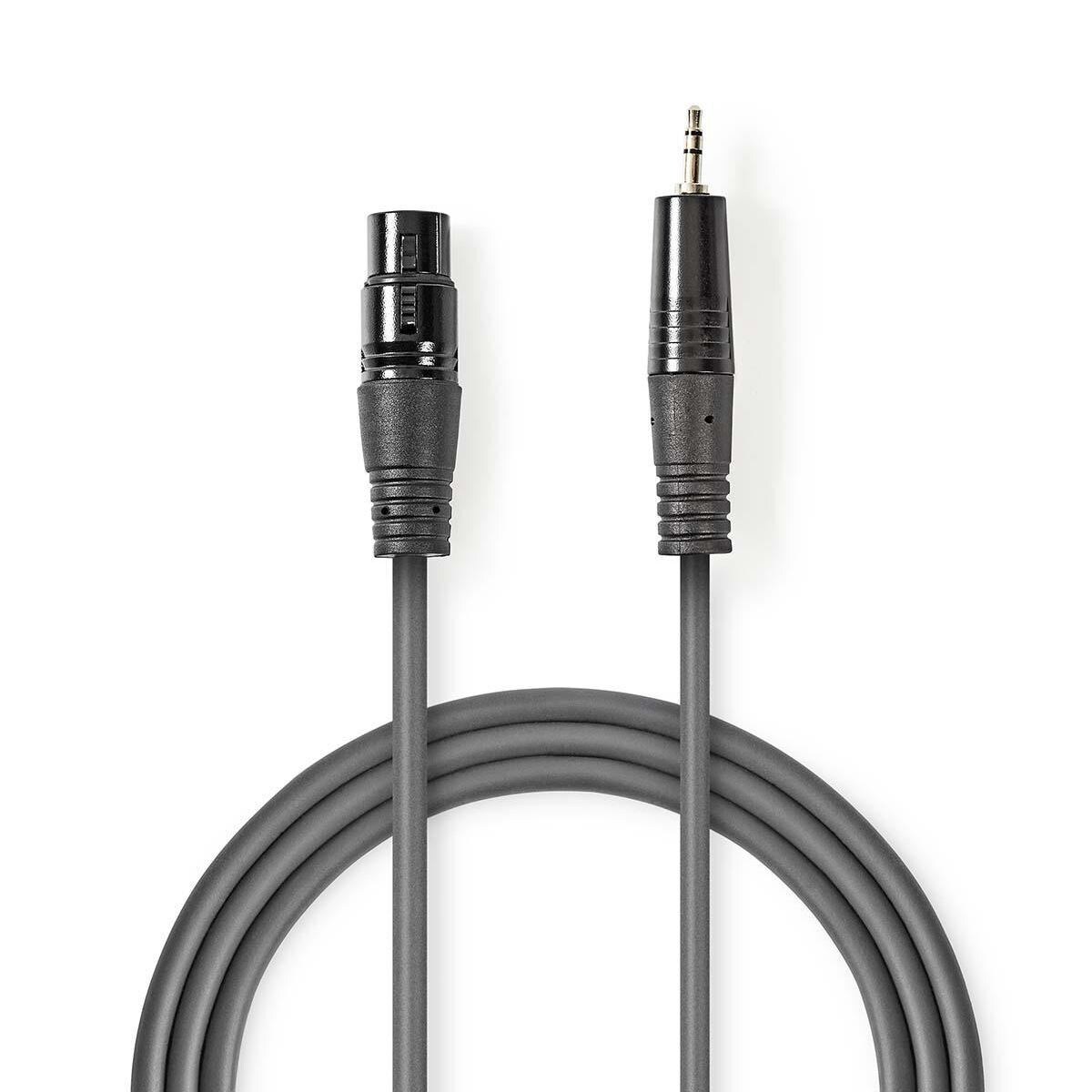 Nedis 1.5m Balanced Flexible Audio Cable XLR 3-Pin Male to 3.5mm Stereo ...
