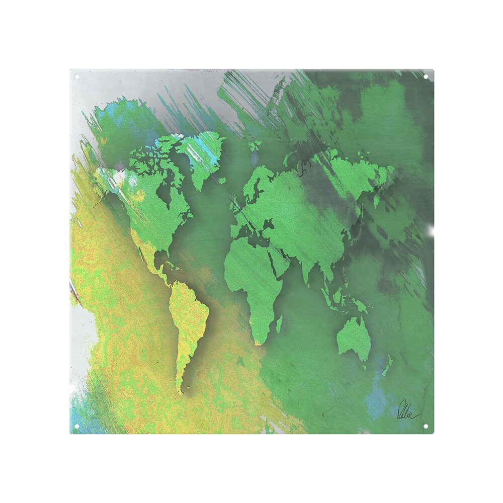 World Map Yellow And Green Splash Back | White - Tesco Groceries