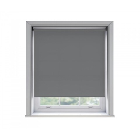 45cm No Drill Slate Grey Thermal Blackout Roller Blind (170cm Drop ...