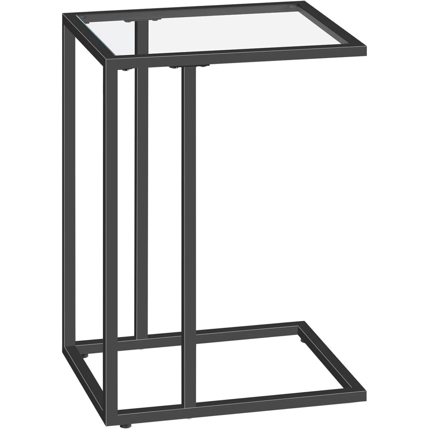 Tempered Glass C Shape Metal Side Table Black - Tesco Groceries