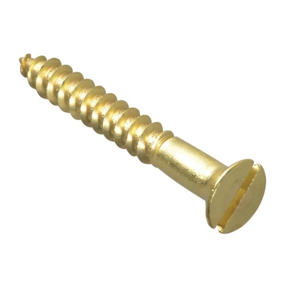 Forgefix Wood Screws, Slotted, Csk, Brass - Multi Colour - 1.1/2in x 10 ...