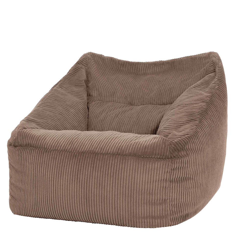 Icon Soul Slouch-chair & Round Footstool Beanbag Jumbo Cord Dawn Mocha ...