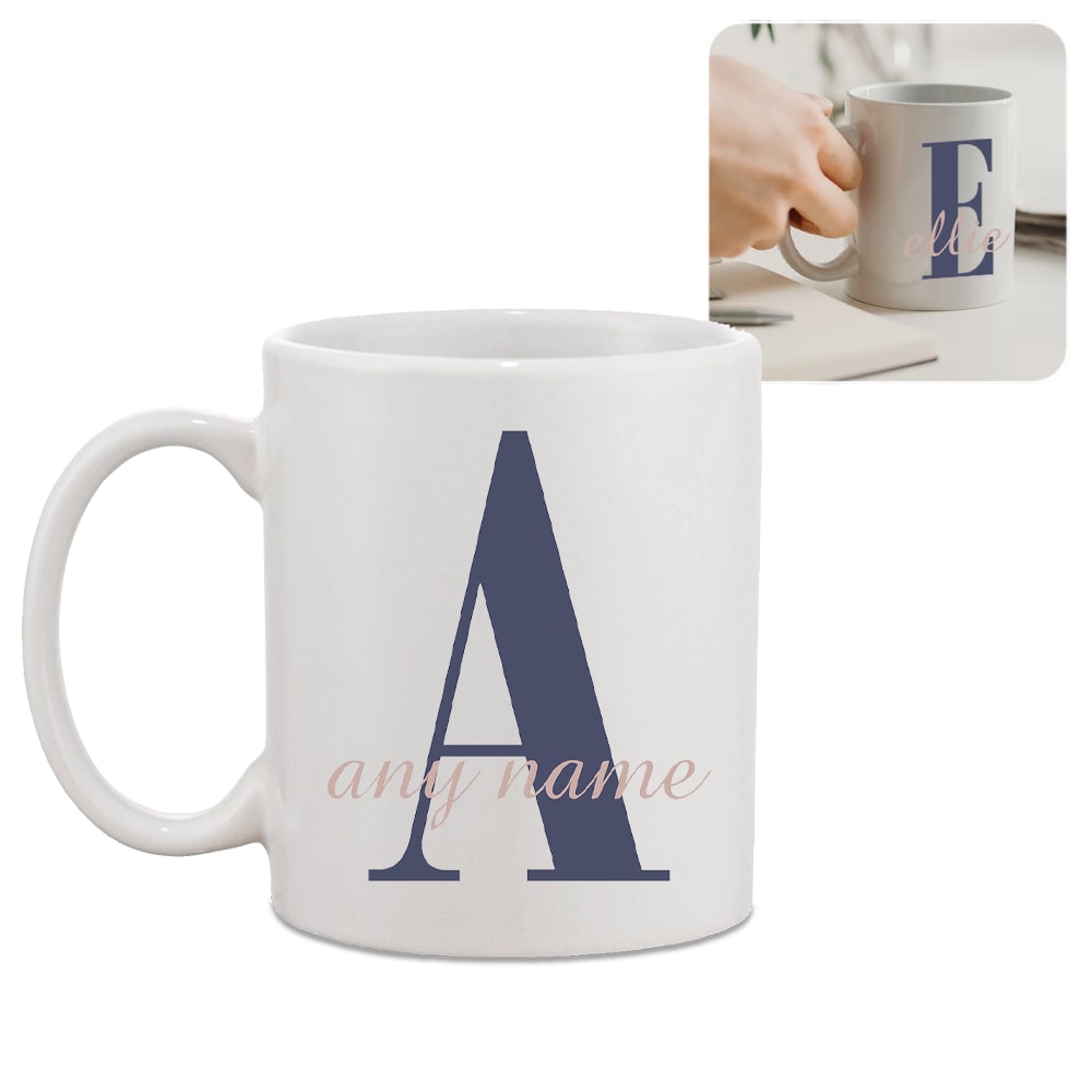 Personalised Initial and Name Design Mug Birthday Gift for Friend ...