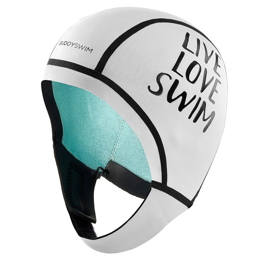 Buddyswim Neoprene Swim Cap Trilaminate Warmth 2.5mm White | White ...