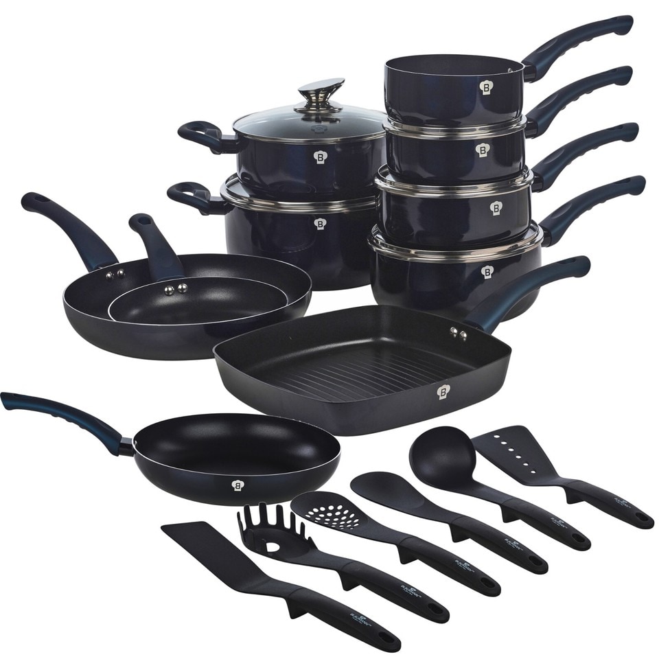 21 Pcs Blauman Cookware Pots Grill Pans with Soft Touch Handles ...
