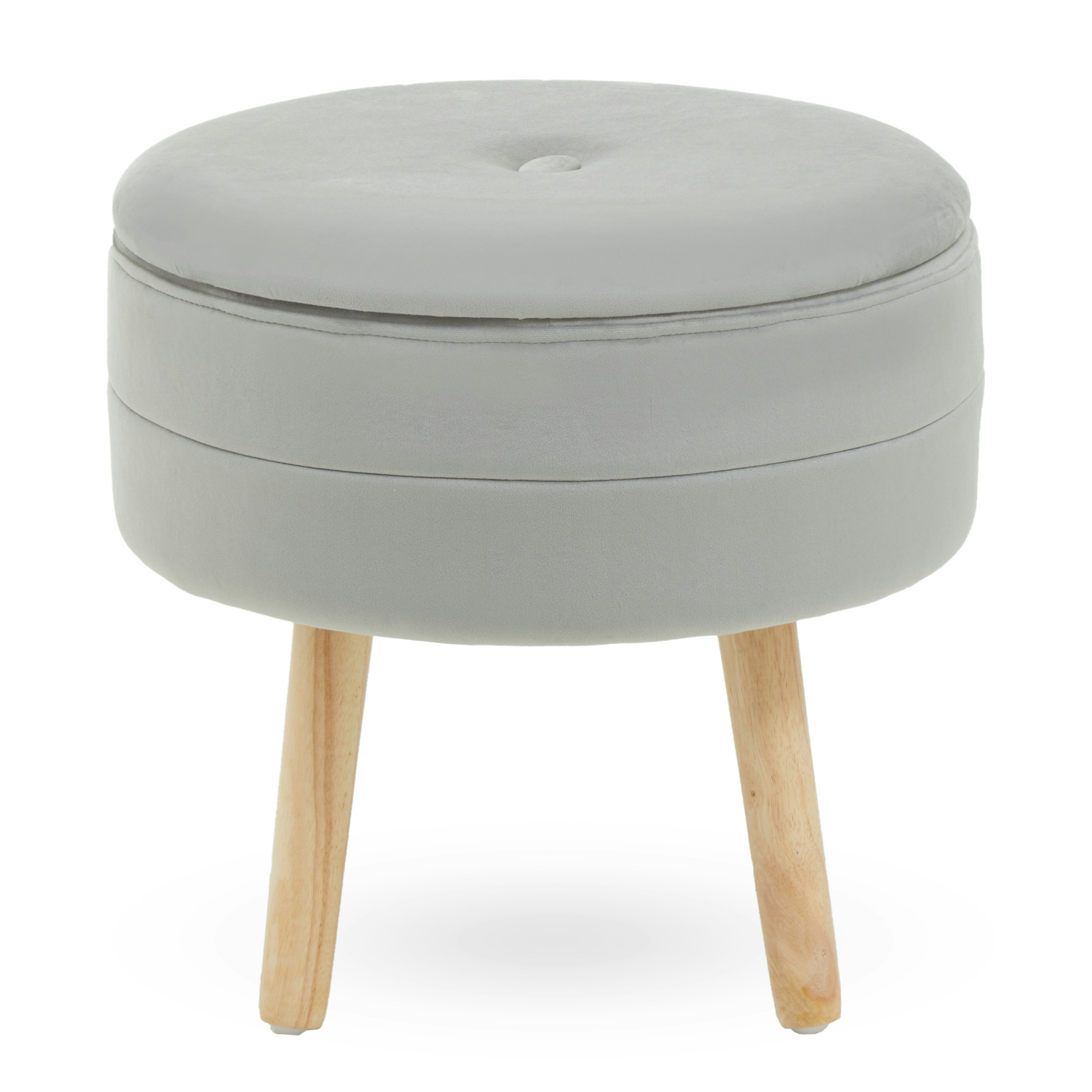 Interiors By Premier Durable Grey Velvet Stool, Stylish Kitchen Bar ...