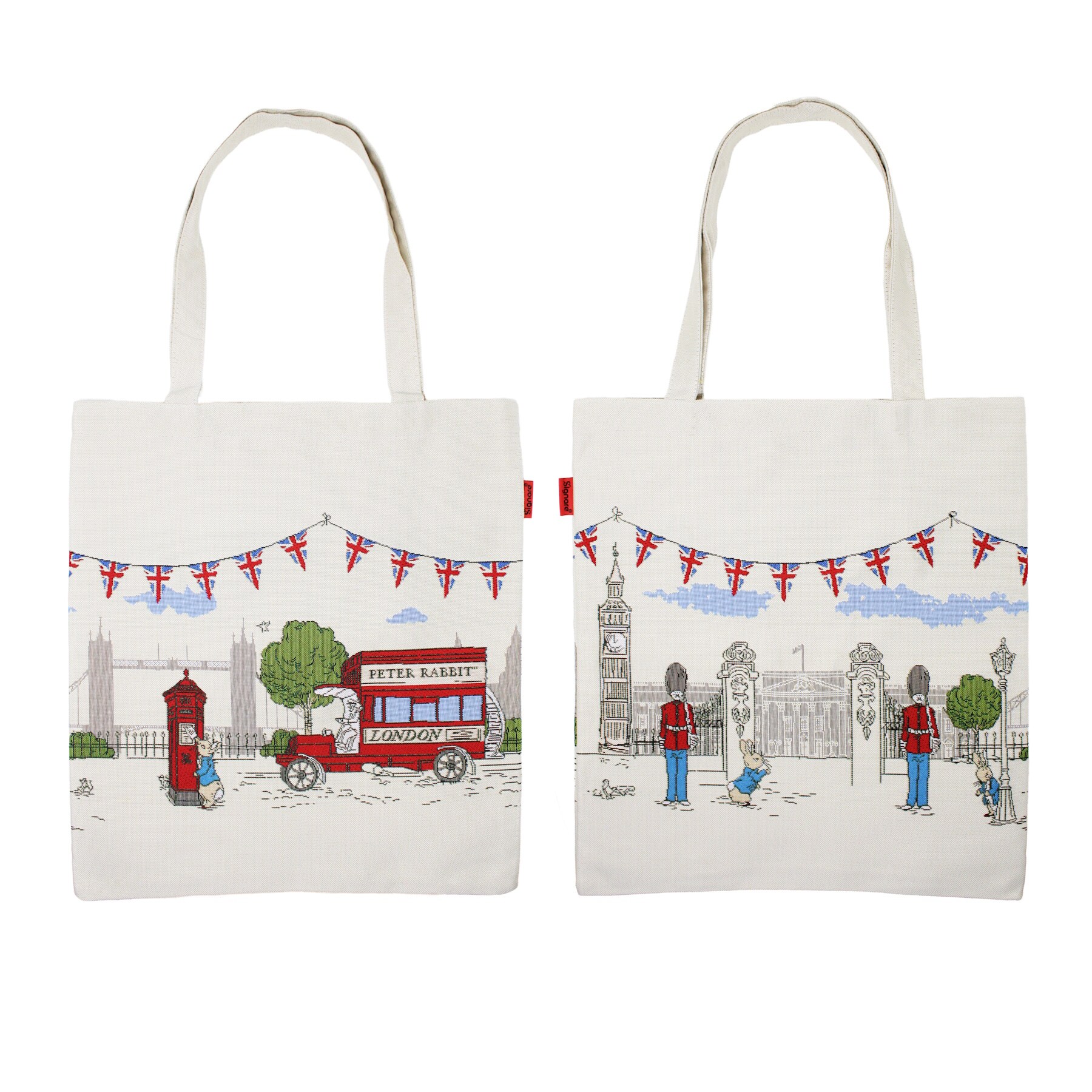 Signare Peter Rabbit in London Canvas Shopper Flat Tote Bag - Tesco ...