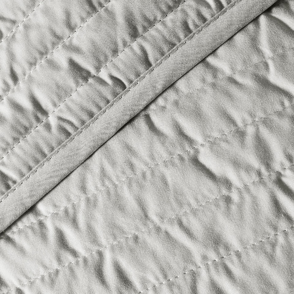 Bianca Quilted Lines Bedspread | Silver | Silver Grey | One Size ...