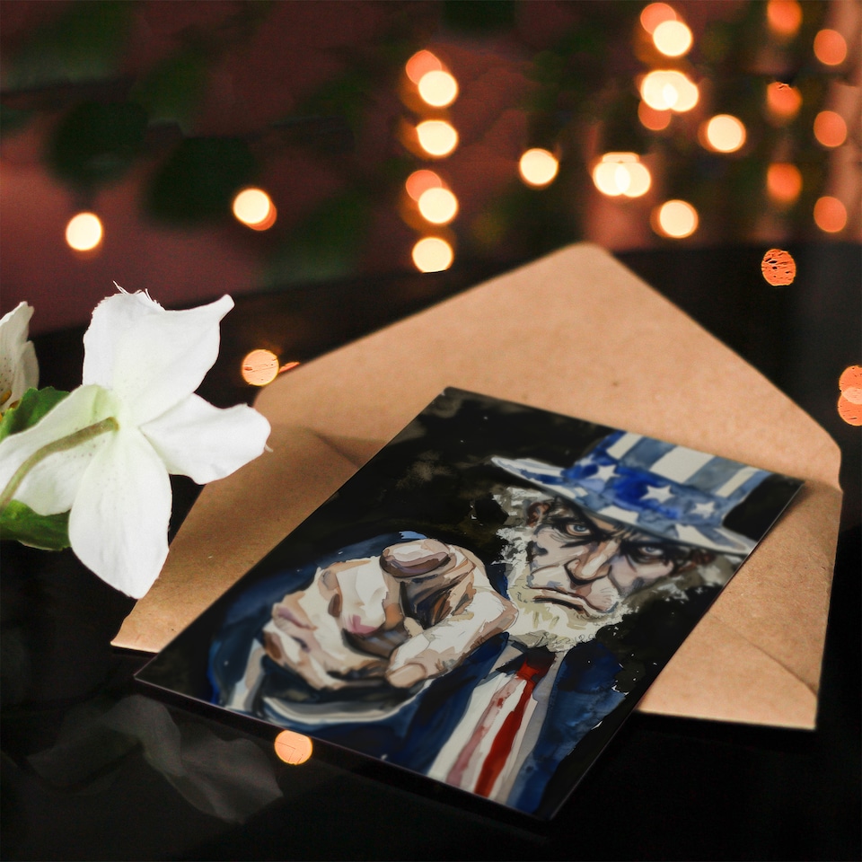 Greeting Card War WWII USA Uncle Sam Want You Sinister Dark Birthday ...