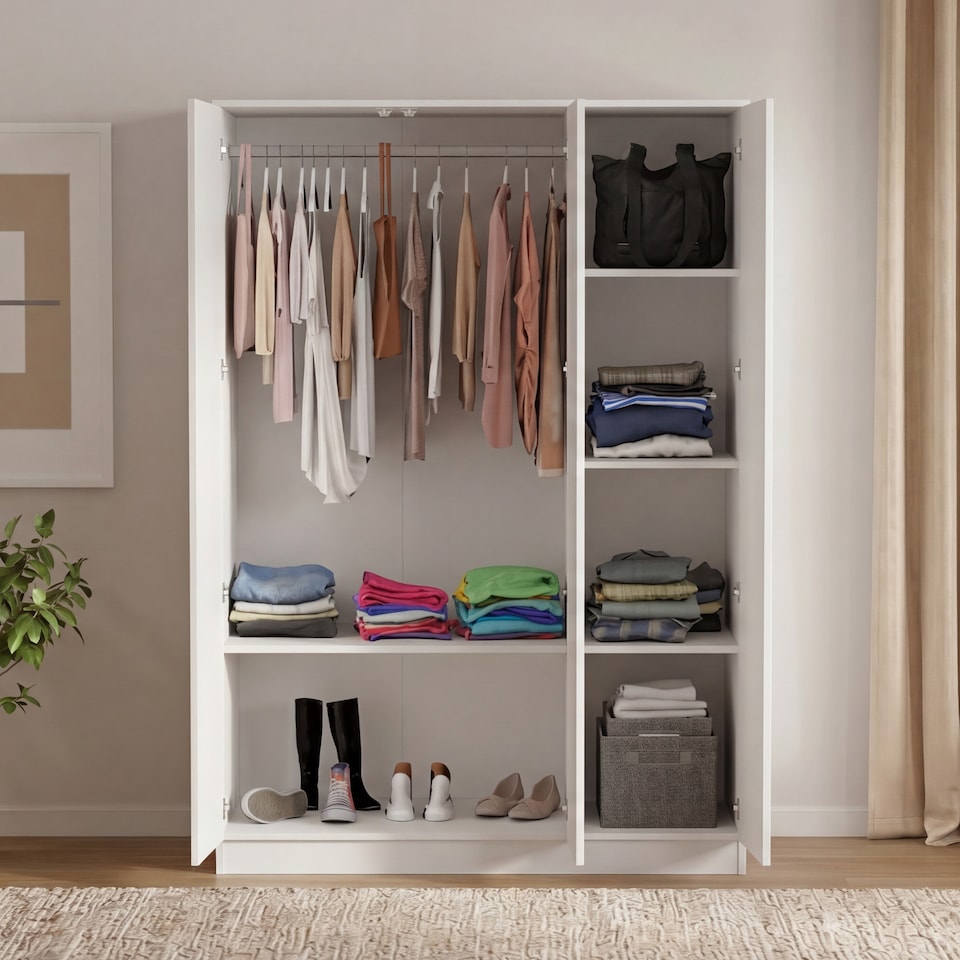 Vida Designs Denver 3 Door Mirrored Wardrobe, White - Tesco Groceries