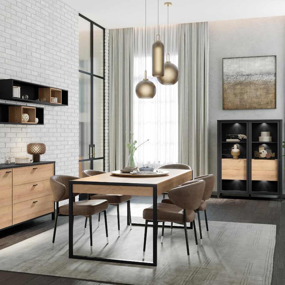 High Rock Dining Table in Riviera Oak - Tesco Groceries