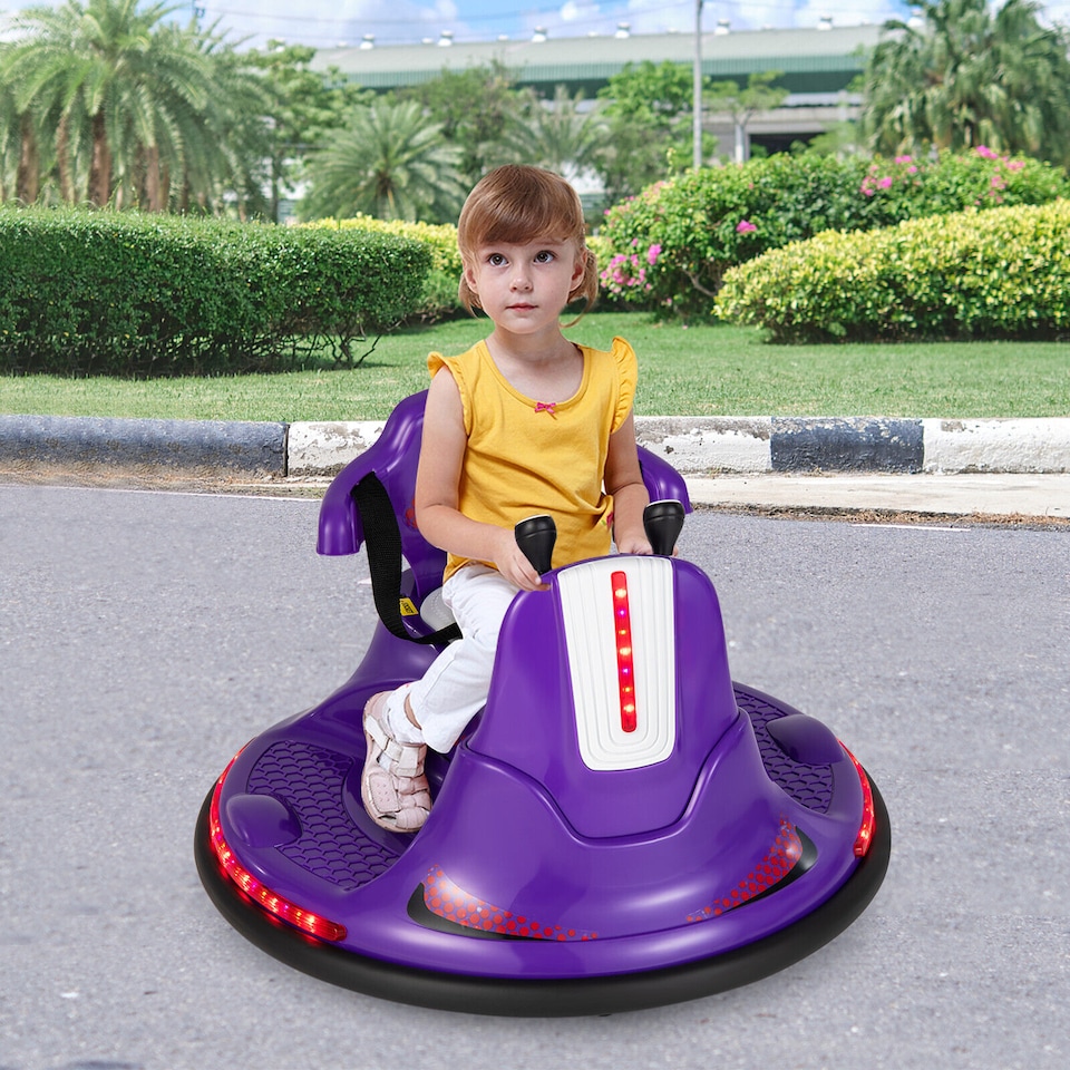 COSTWAY Kids Ride On Electric Bumper Car 6V Powered Purple - Tesco ...