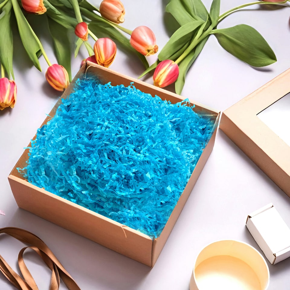 Turquoise Tissue Shred 1kg - Tesco Groceries