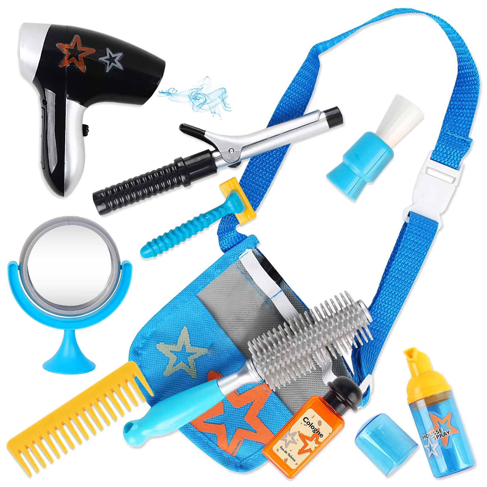 Kids Stylist Hairdresser Play Set - Toy Hair Dryer, Curling Iron ...