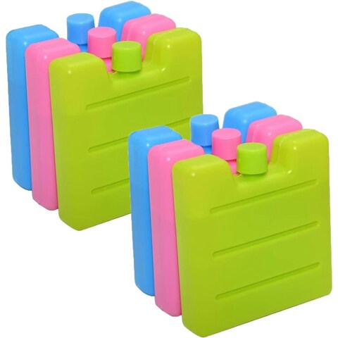 6 Pack Freezer Blocks Mini Ice Brick Pack Cool Box Reusable Travel ...