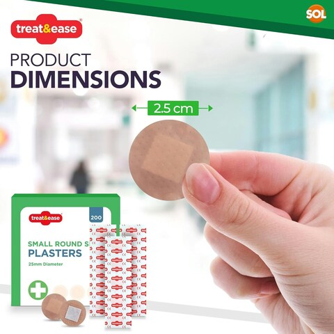 SOL 200pk Small Round Spot Plasters 2.5cm - Fabric Plasters - Tesco ...