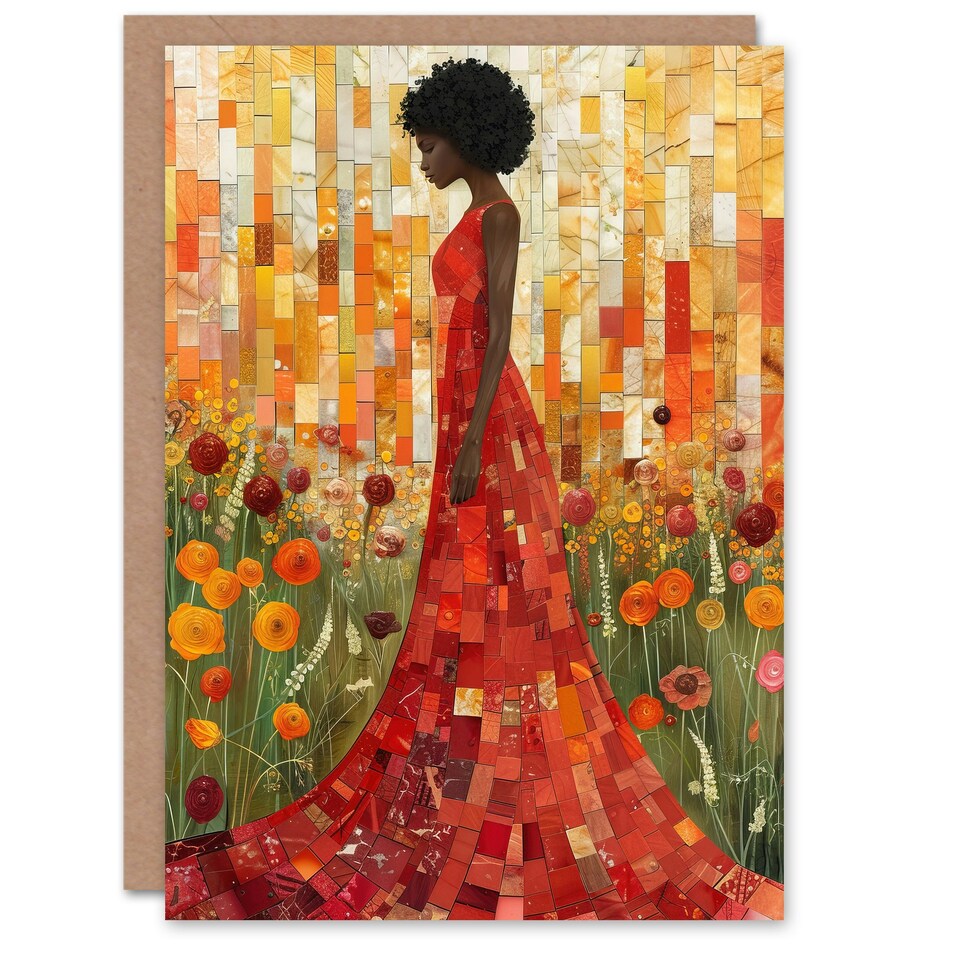 Beauty Portrait Gradient Colour Flowers Him Her Birthday Card - Tesco ...