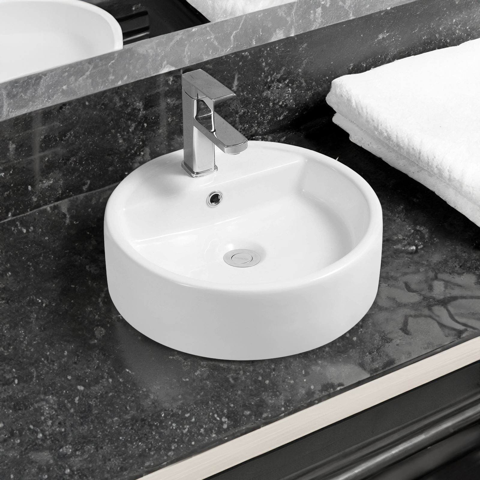 Limoge 7465 Ceramic All-in-One Thick-Edge Countertop Basin - Tesco ...