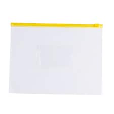 Pack of 12 A5 Clear Zippy Bags with Yellow Zip - Tesco Groceries
