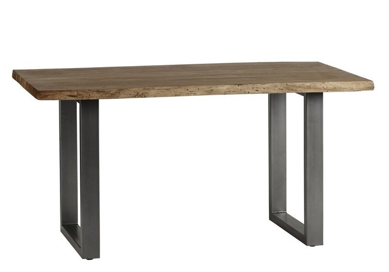 Baltic Live Edge Dining Table - Metal/Acacia Solid Wood - L85 x W150 x ...