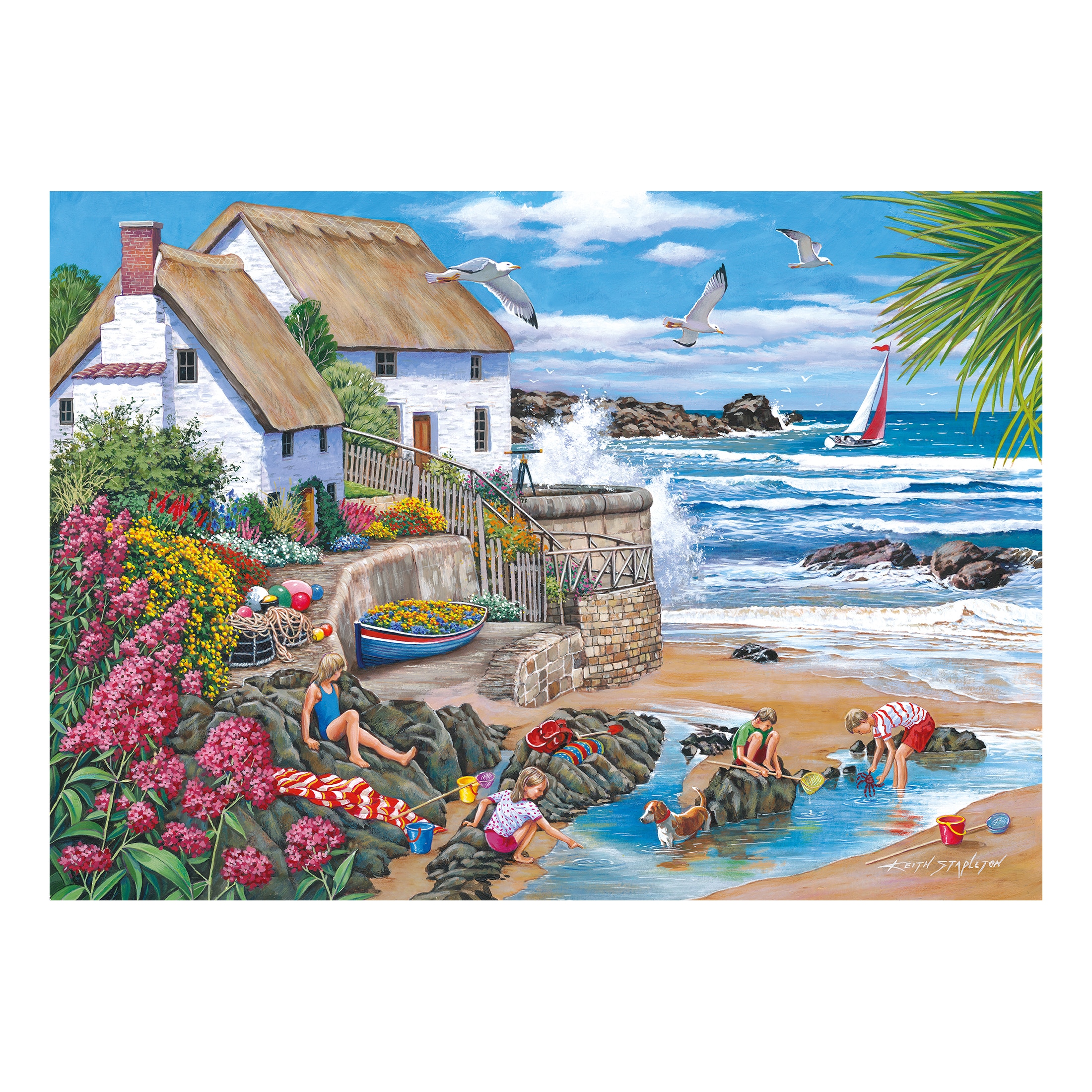 Seaspray Cottages BIG 500 Piece Jigsaw Puzzle - Tesco Groceries
