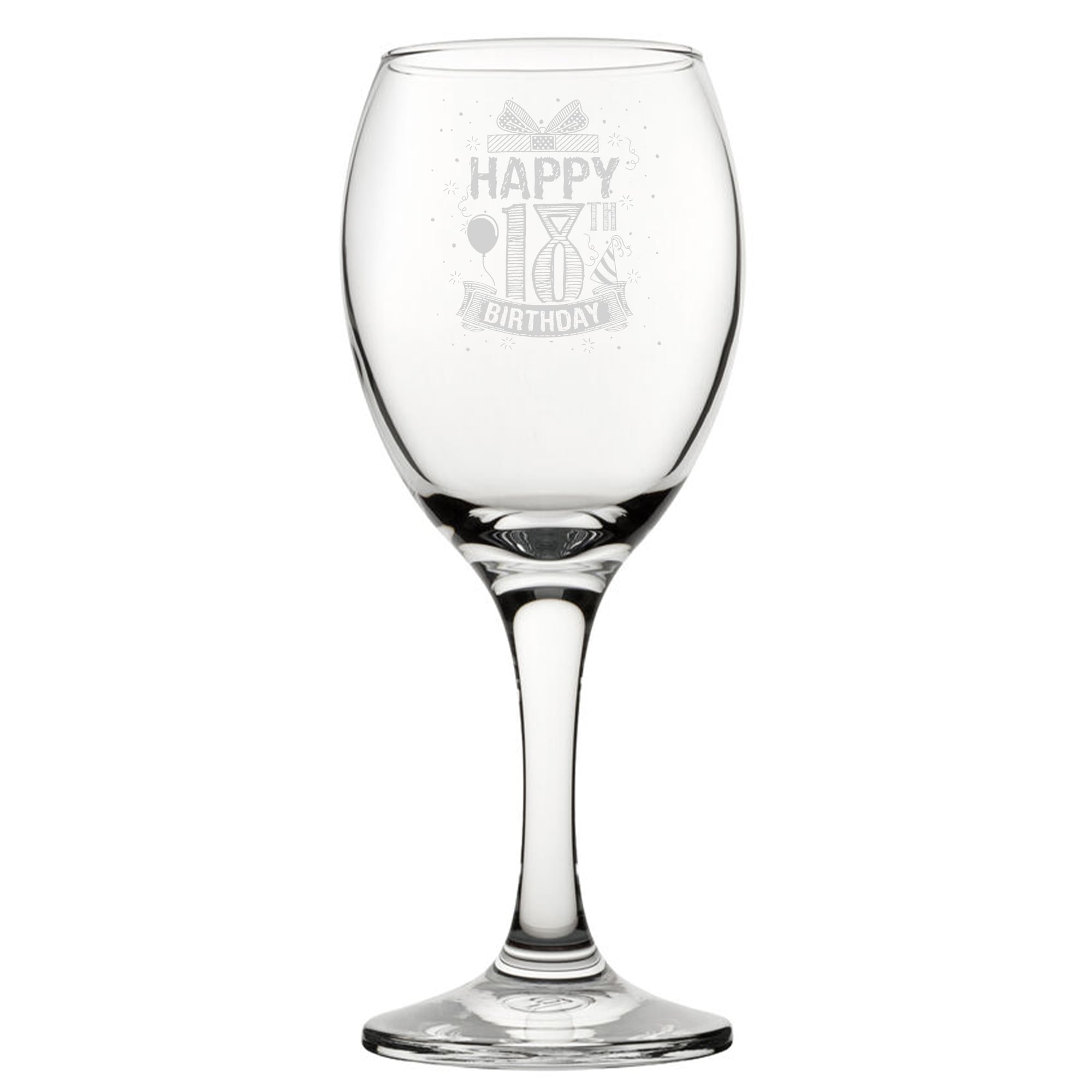 Personalised Happy 18th Birthday Engraved Novelty Wine Glass - Tesco ...