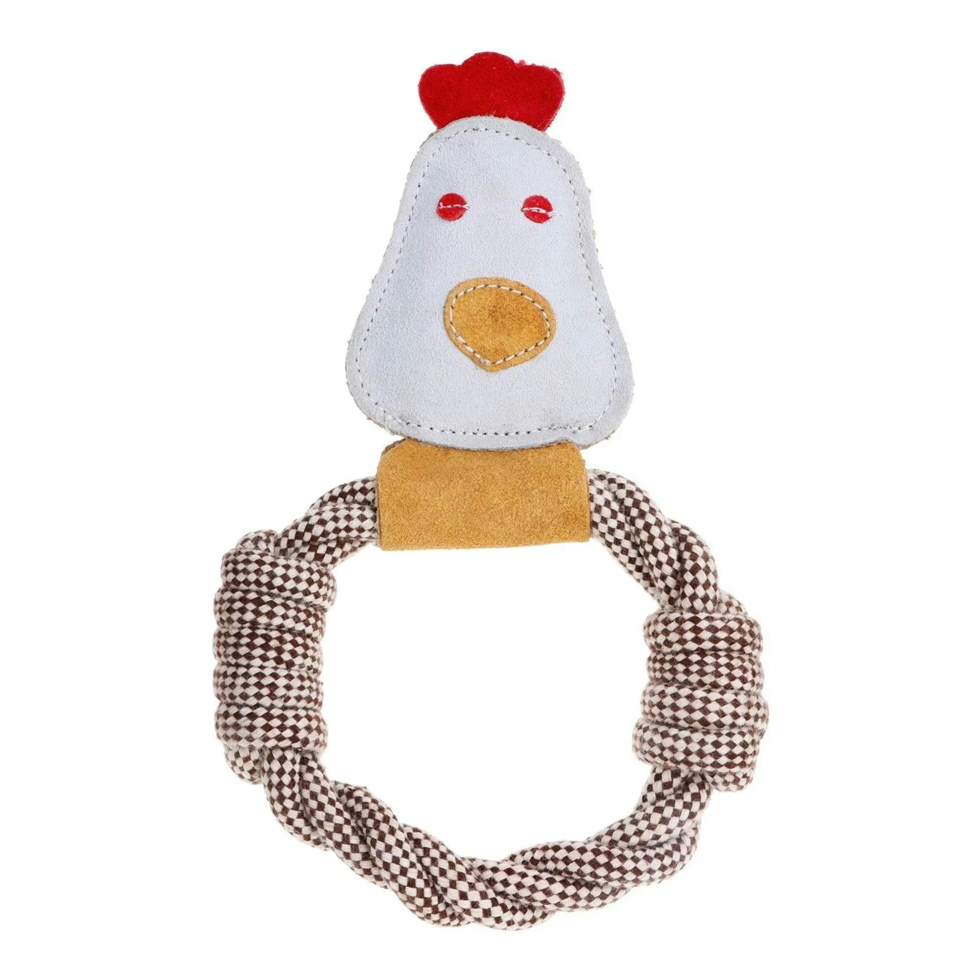 Benji & Flo Hennifer The Chicken Suede Dog Toy - White/Brown - One Size ...