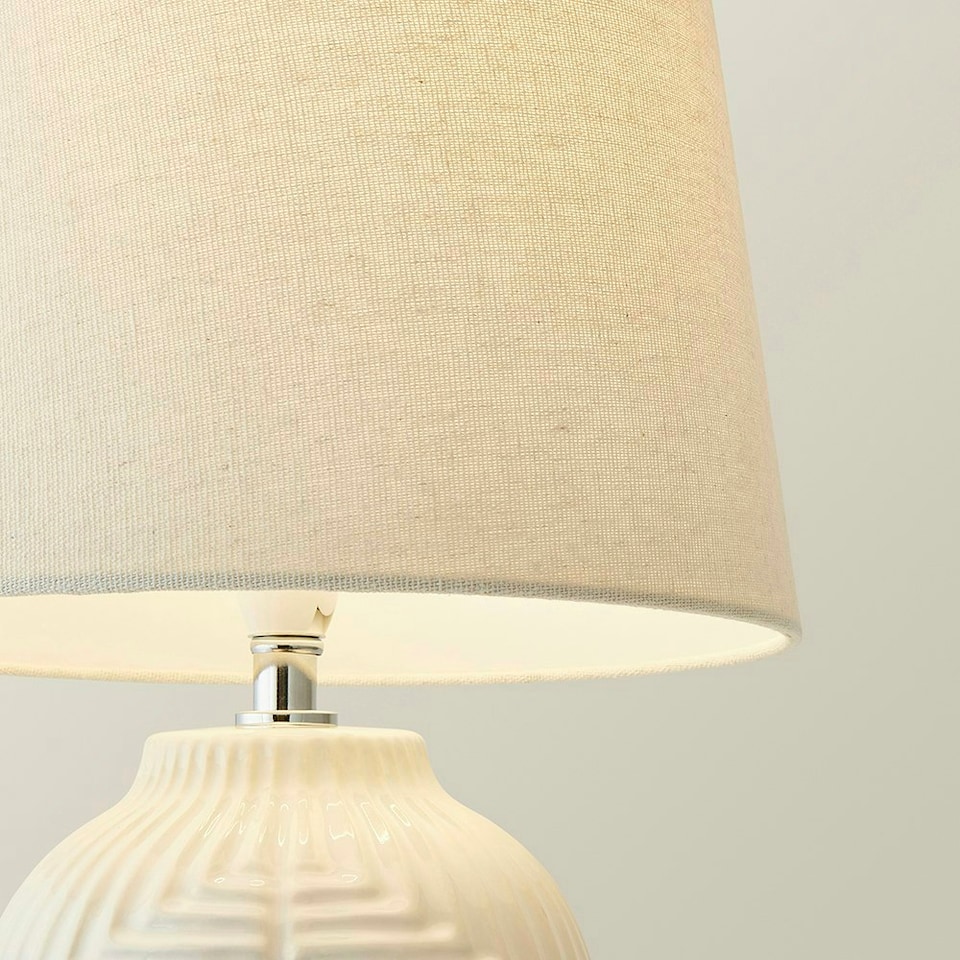 ValueLights Harrison Taper Shade White Geo Ribbed Pattern Gloss Small ...