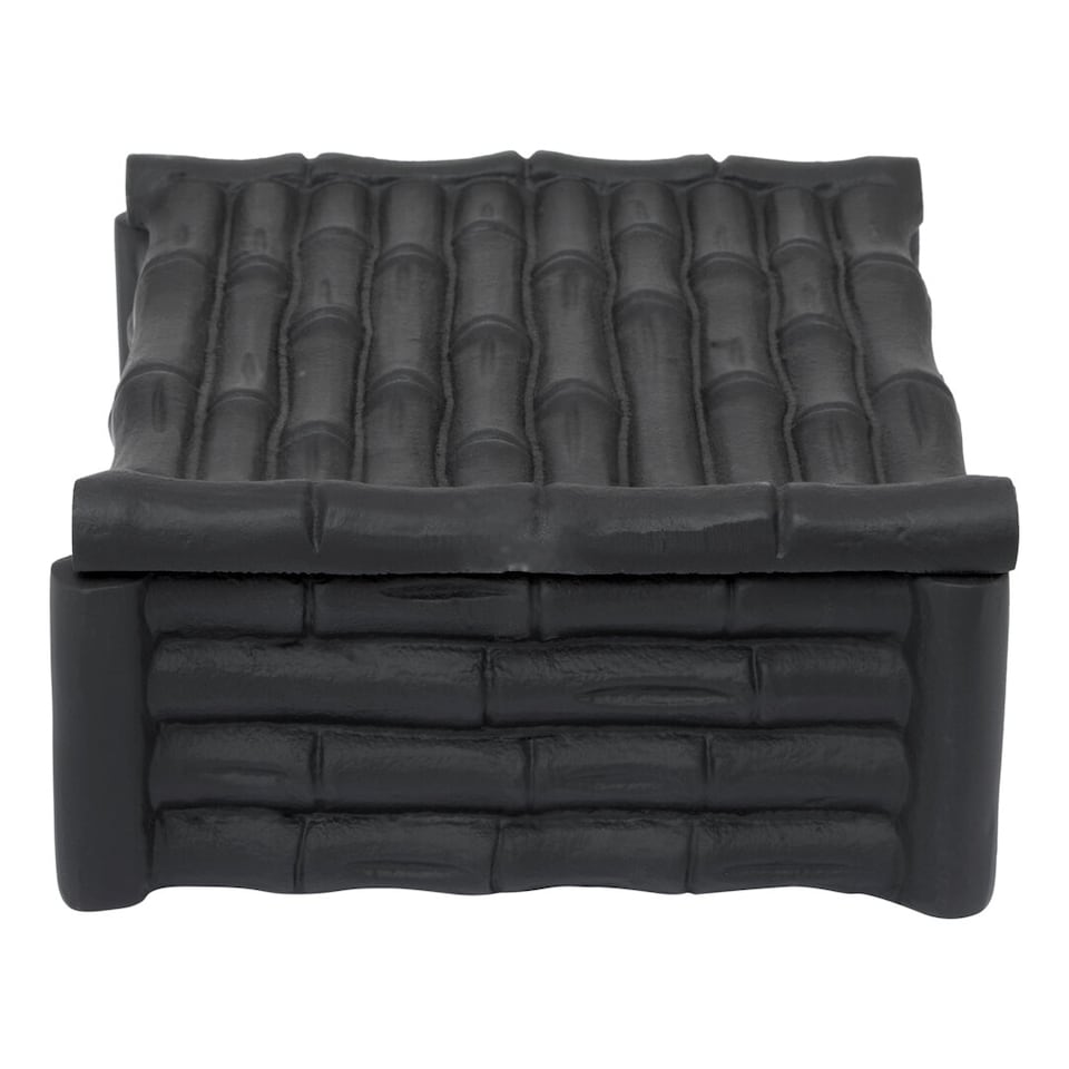 Hiba Small Black Finish Bamboo Effect Trinket Box - Tesco Groceries