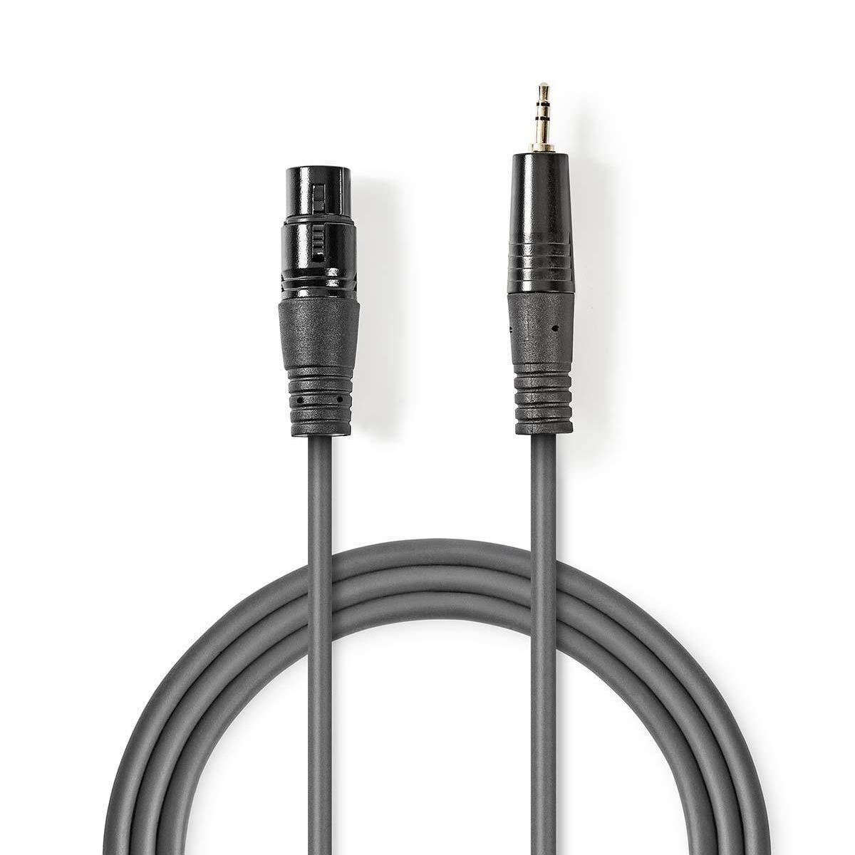 Nedis 1m Balanced Audio Cable 3 Pin XLR Female to 3.5mm Jack Stereo ...