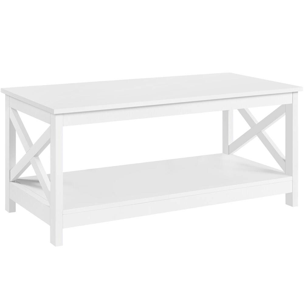 Yaheetech 2-Tier Coffee Table with Storage Shelf - Tesco Groceries