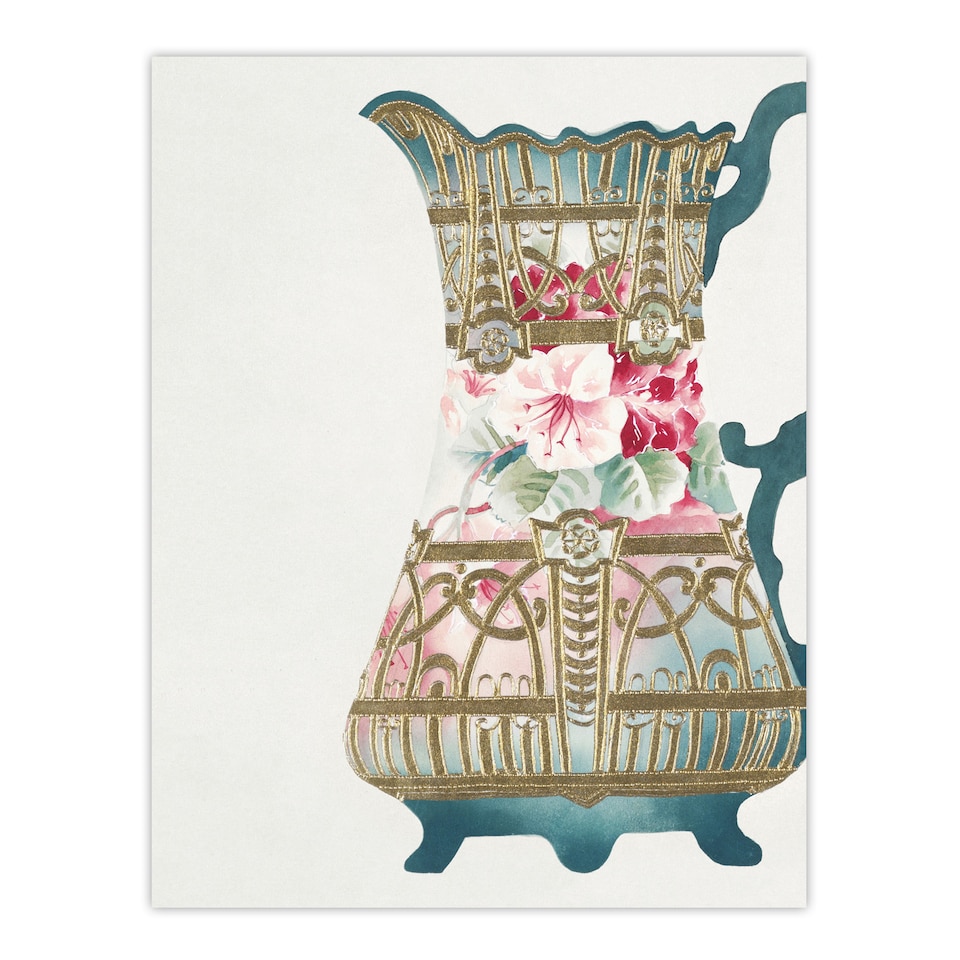 Design For Ewer Vintage Floral Vintage Wall Art Print Noritake 24x32 ...