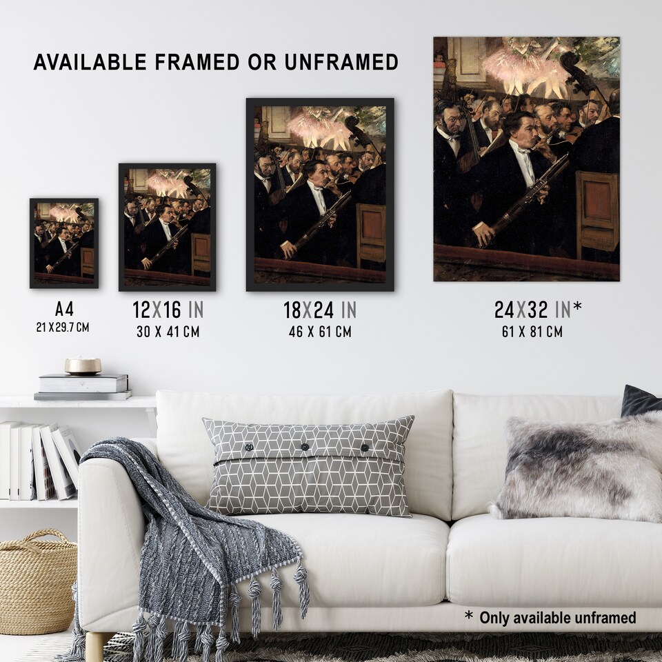 The Orchestra at the Opera Edgar Degas Vintage Huge Wall Art Print ...