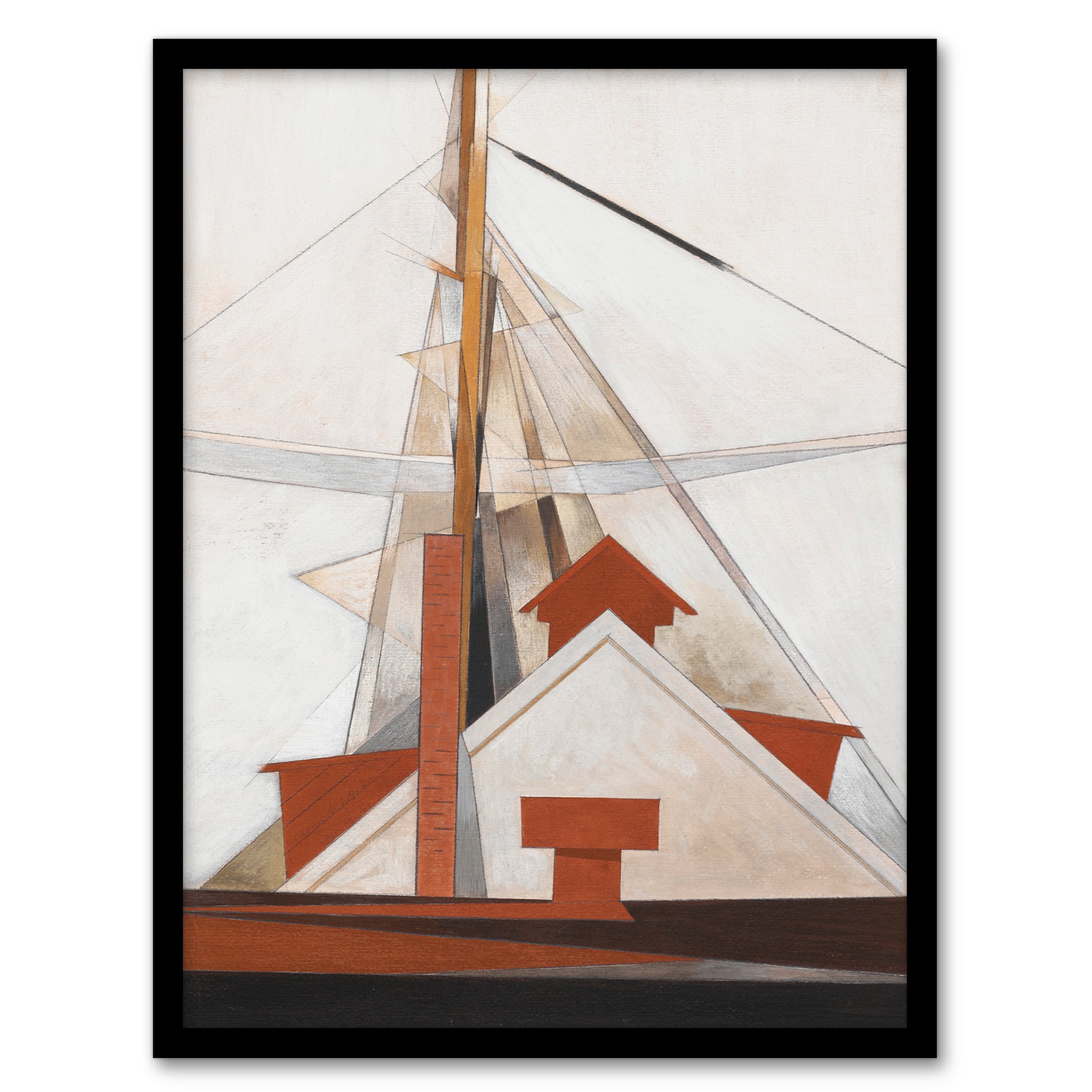 Charles Demuth Framed Wall Art Print Sailboat Masts Cubist Painting ...