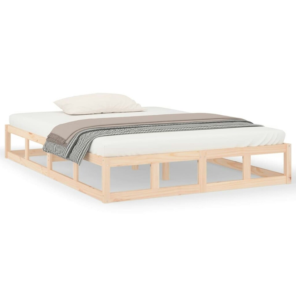 Bed Frame 140x200 cm Solid Wood - Tesco Groceries