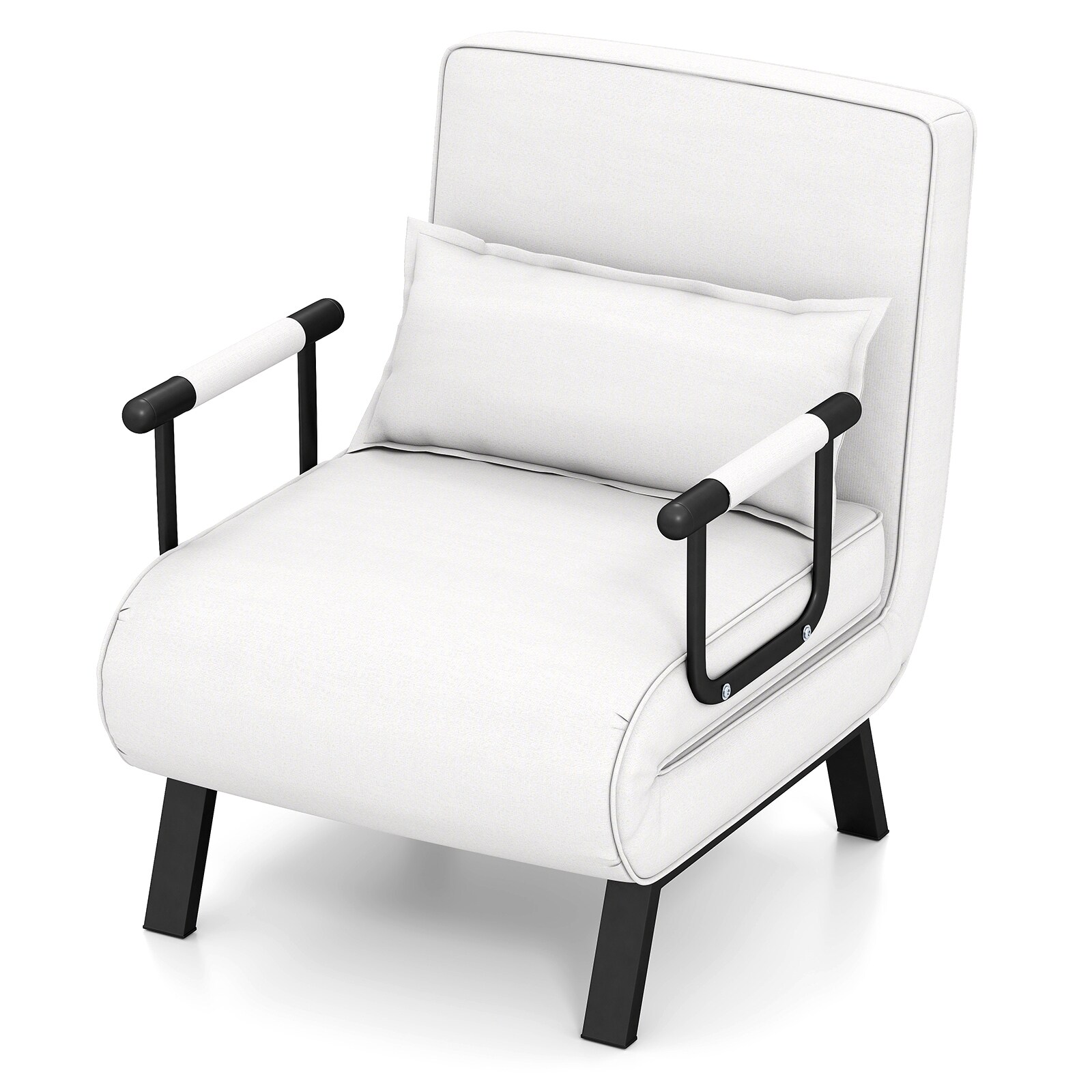 COSTWAY Convertible Sofa Bed 4 in 1 Folding Arm Chair Sleeper Beige ...