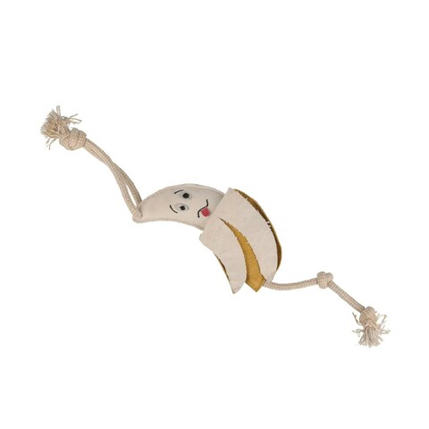 Benji & Flo Crazy Faces Go Bananas Suede Dog Toy - White/Yellow - One ...