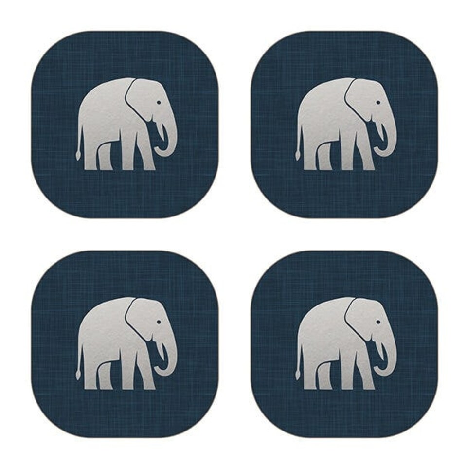 I-Style Luxe Elephant Set of 4 Velvet Backed Coasters - Tesco Groceries