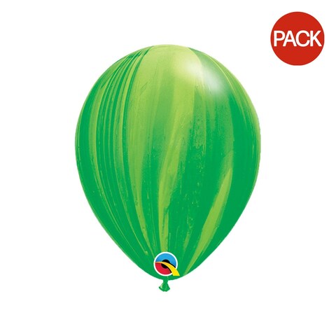Qualatex Superagate Latex Swirl Balloons (Pack of 25) - Green/Lime ...