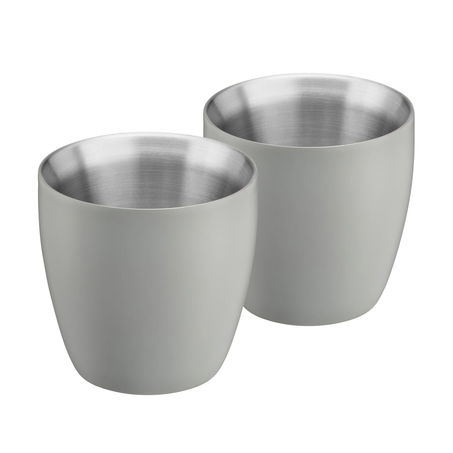 Set of 2 Stainless Steel Espresso Coffee Cups – 90ml Double Wall ...