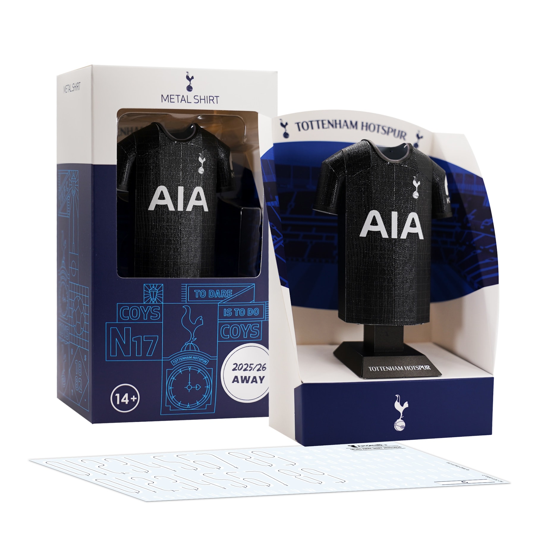 RadStuff Alloy Metal Football Shirt - Tottenham Hotspurs Away Kit 2025/ ...