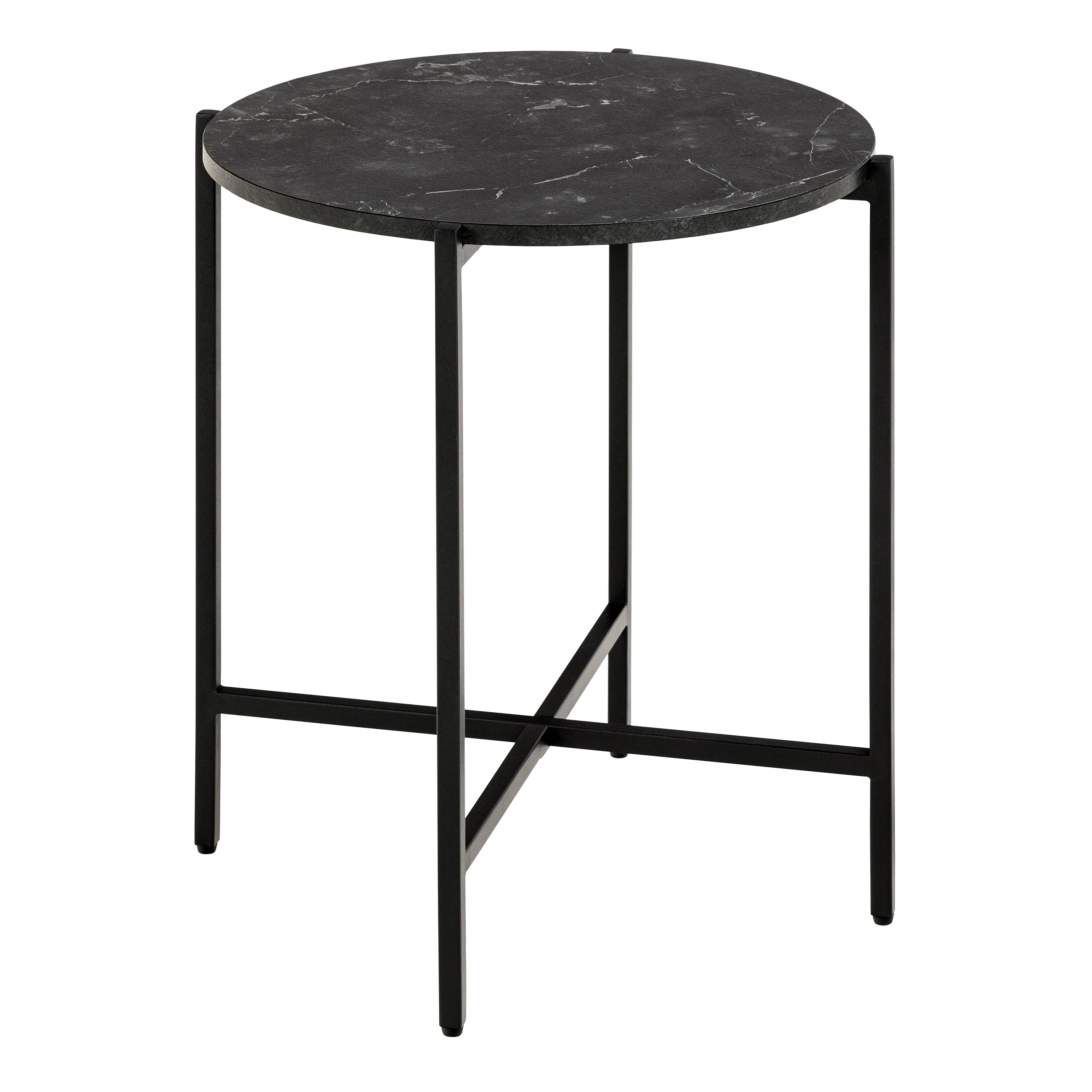 Lamoine Round Side Table in Matt Black - Tesco Groceries