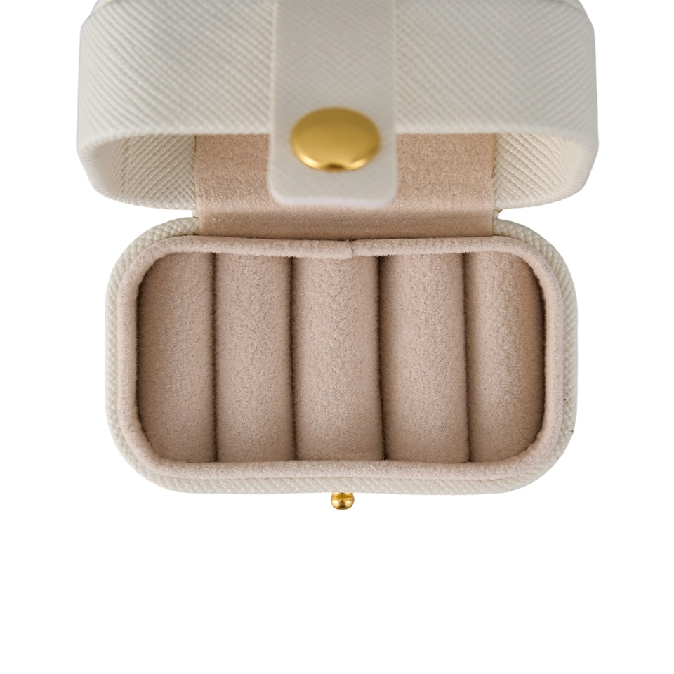Living and Home Compact Portable Mini Ring Holder Case-White | White ...